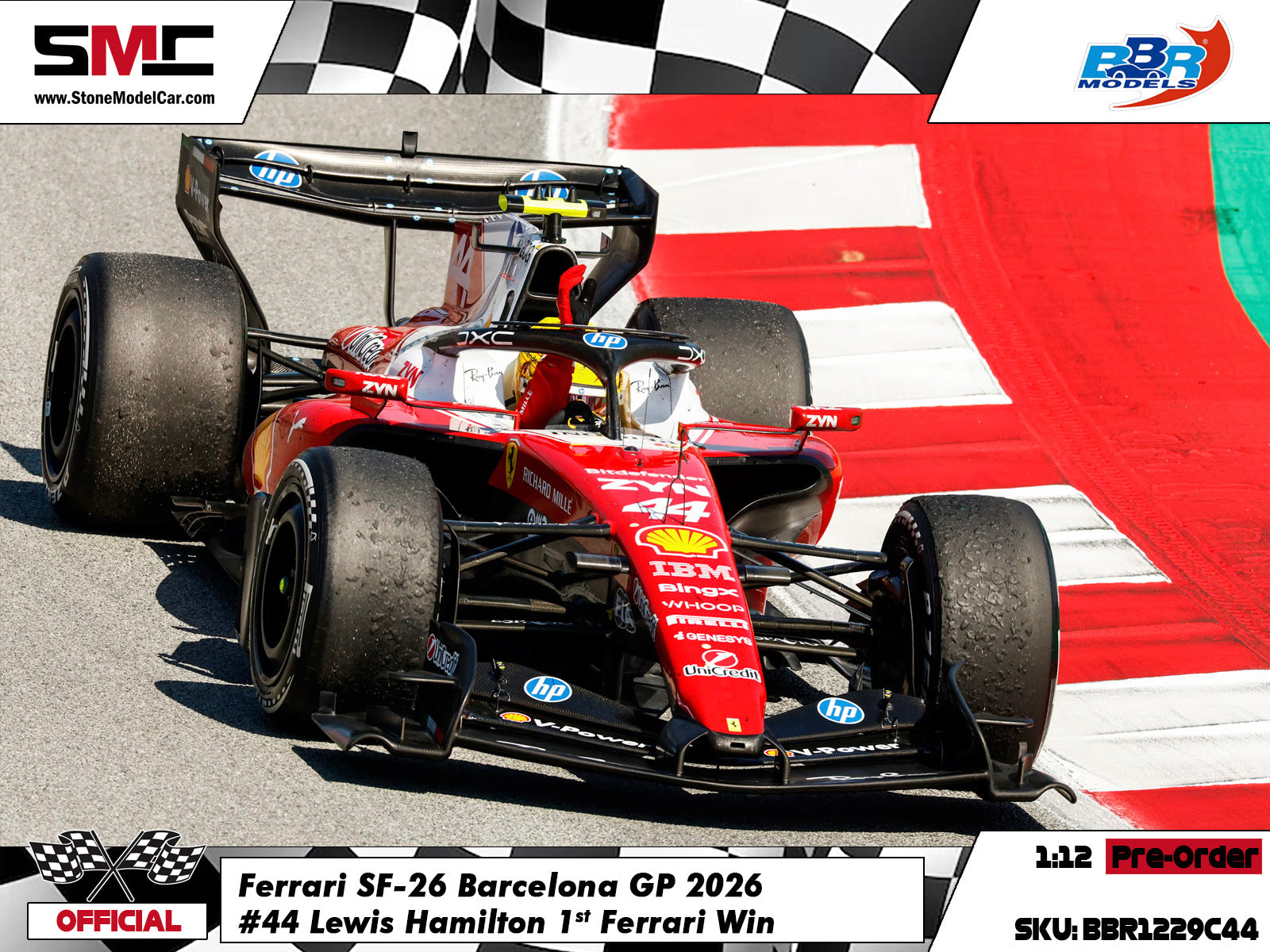 [Pre-Order] Ferrari HP F1 SF-26 #44 Lewis Hamilton Barcelona GP 2026 B ...