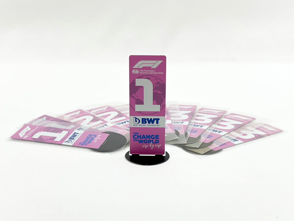 BWT Pink Metal P1 1:18 Pit Board Formula 1 F1 2020 & 2021 & 2022 Seaso ...