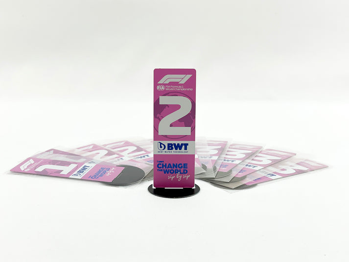 BWT Pink Metal P2 1:18 Pit Board Formula 1 F1 2020 & 2021 & 2022 Seaso ...