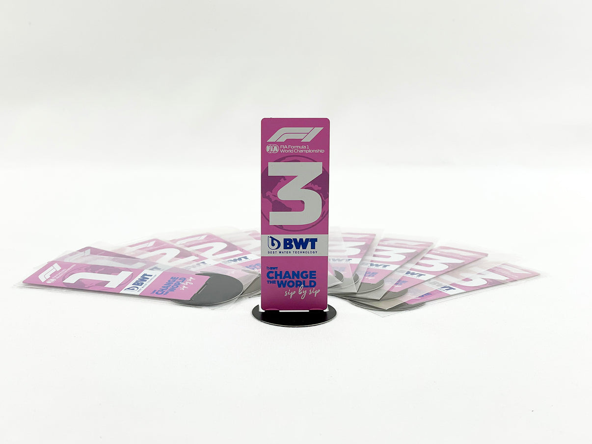 BWT Pink Metal P3 1:18 Pit Board Formula 1 F1 2020 & 2021 & 2022 Seaso ...