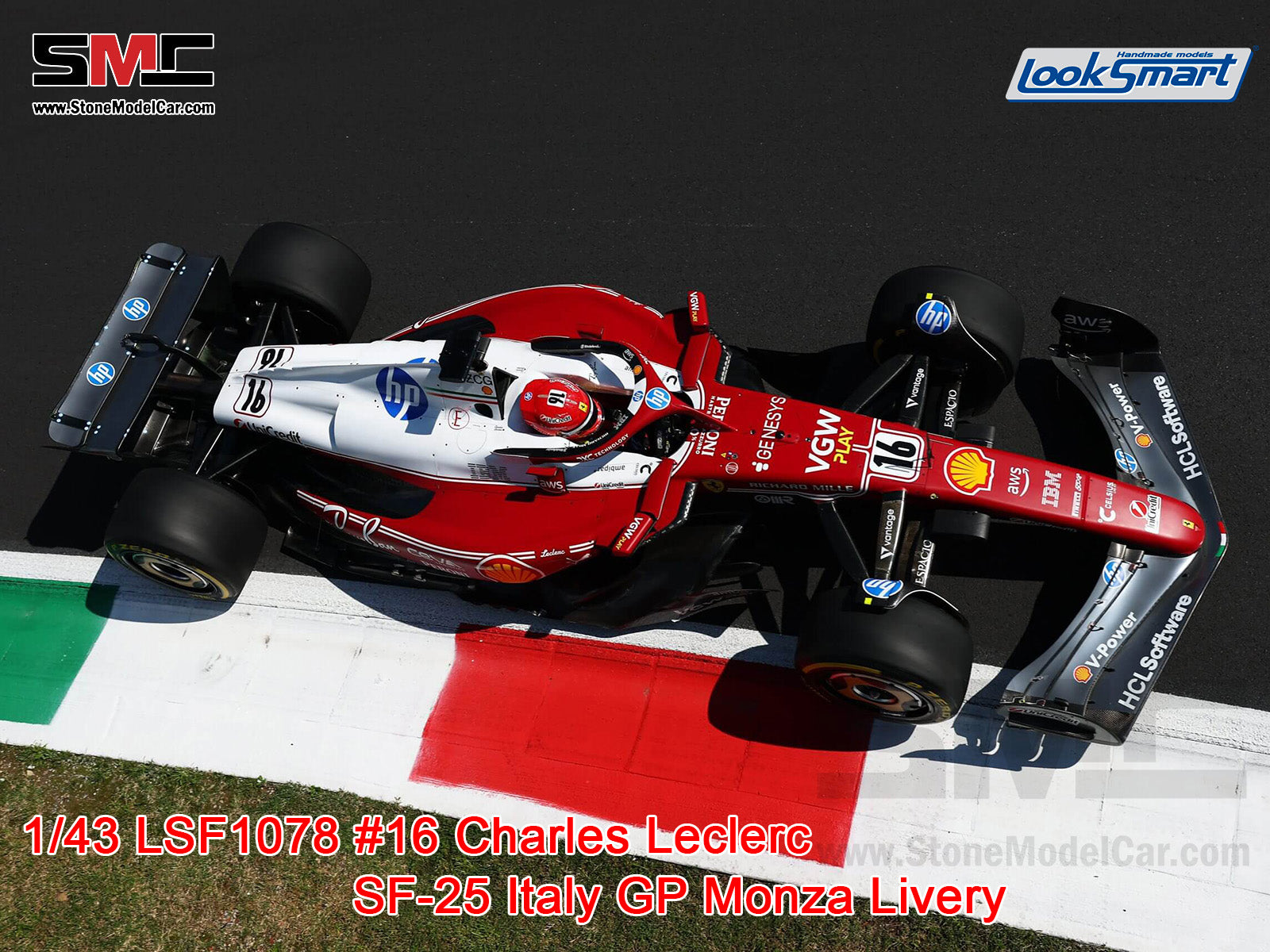 [Pre-Order] Ferrari F1 SF-25 #16 Charles Leclerc Italy Monza GP 2025 3 ...