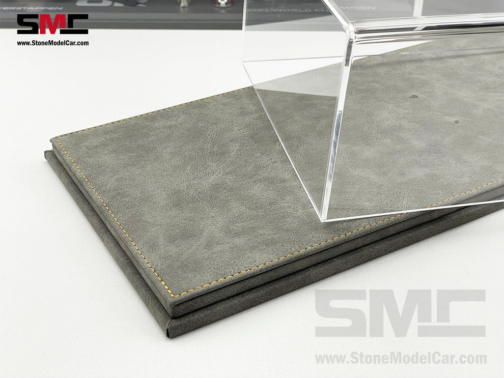 Premium Acrylic Display Cover & Show Case with Gray Eco-leather Base f ...