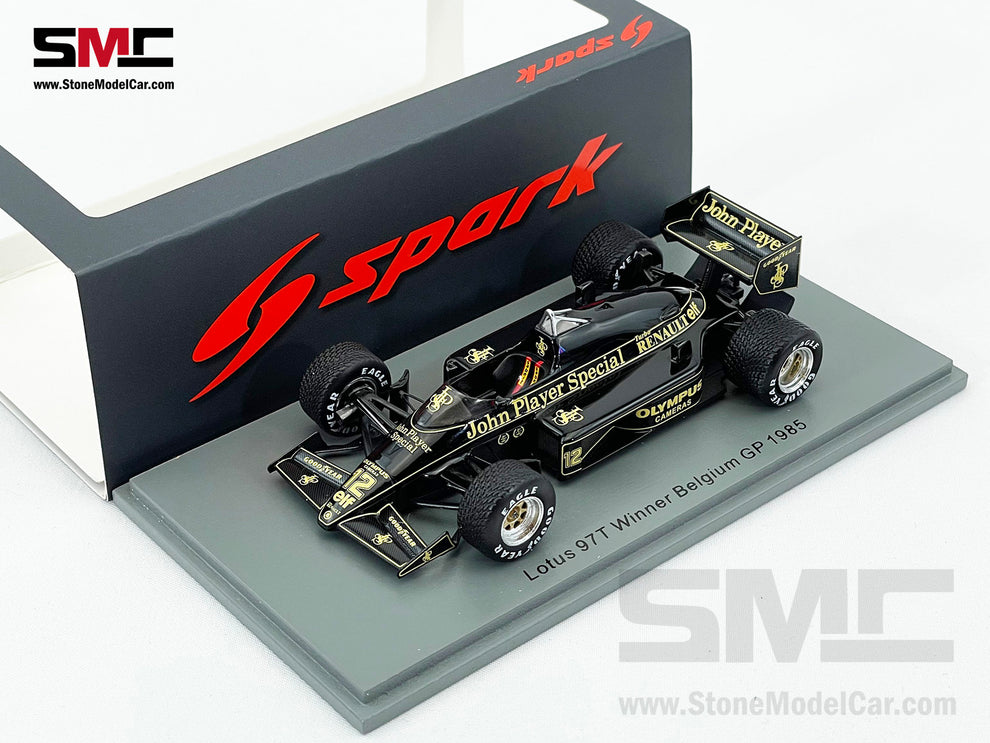 Lotus F1 97T #12 Ayrton Senna Belgian GP 1985 2nd Career Win 1:43 Spar – Stone Model