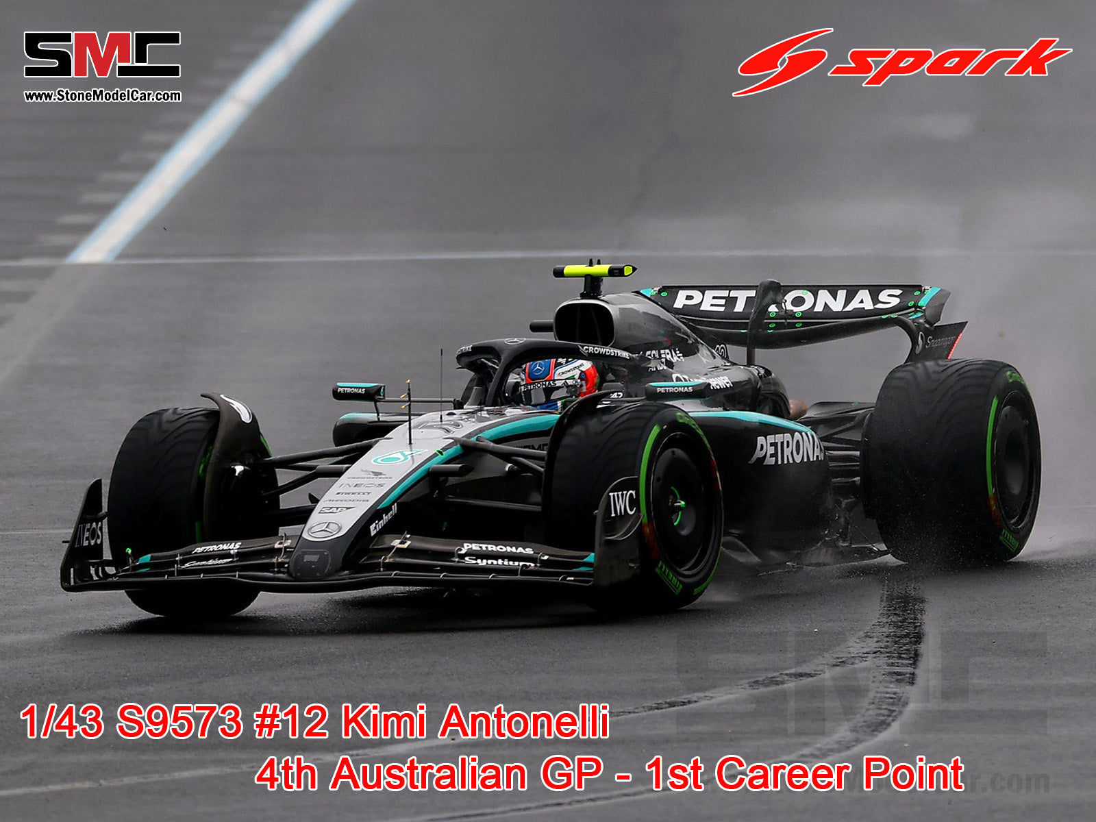 [Pre-Order] Mercedes F1 W16 #12 Kimi Antonelli Australian GP 2025 4th – Stone Model