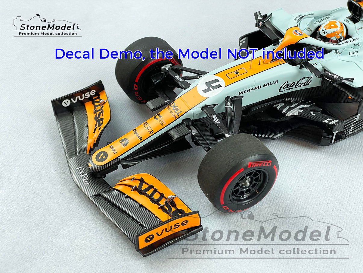 Decal for 1:18 Gulf Livery Mclaren F1 MCL35M Monaco GP 2021 MINICHAMPS ...