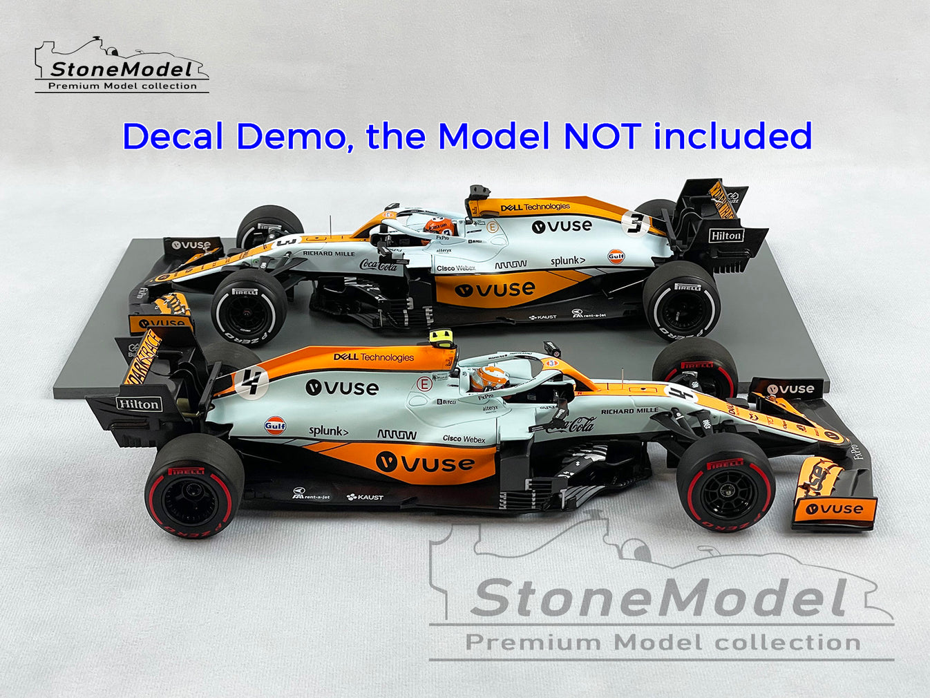 Decal for 1:18 Gulf Livery Mclaren F1 MCL35M Monaco GP 2021 MINICHAMPS ...