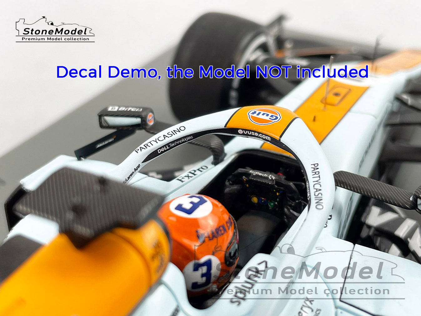 Decal for 1:18 Gulf Livery Mclaren F1 MCL35M Monaco GP 2021 MINICHAMPS ...