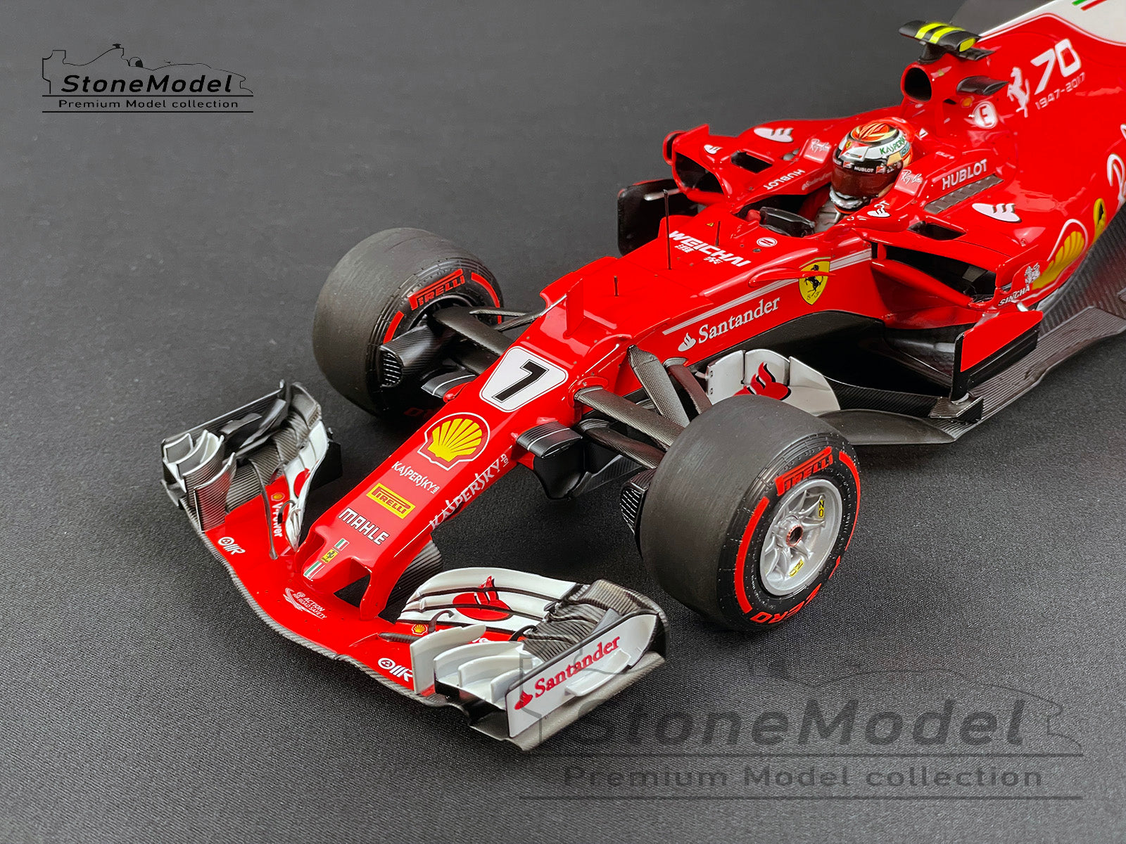 BBR 1:18 Ferrari F1 SF70H #7 Kimi Raikkonen Italy GP Monza 2017 70th A ...